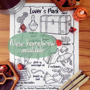 DND Equipment Packs Complete Set of Visual Aid Coloring - Etsy