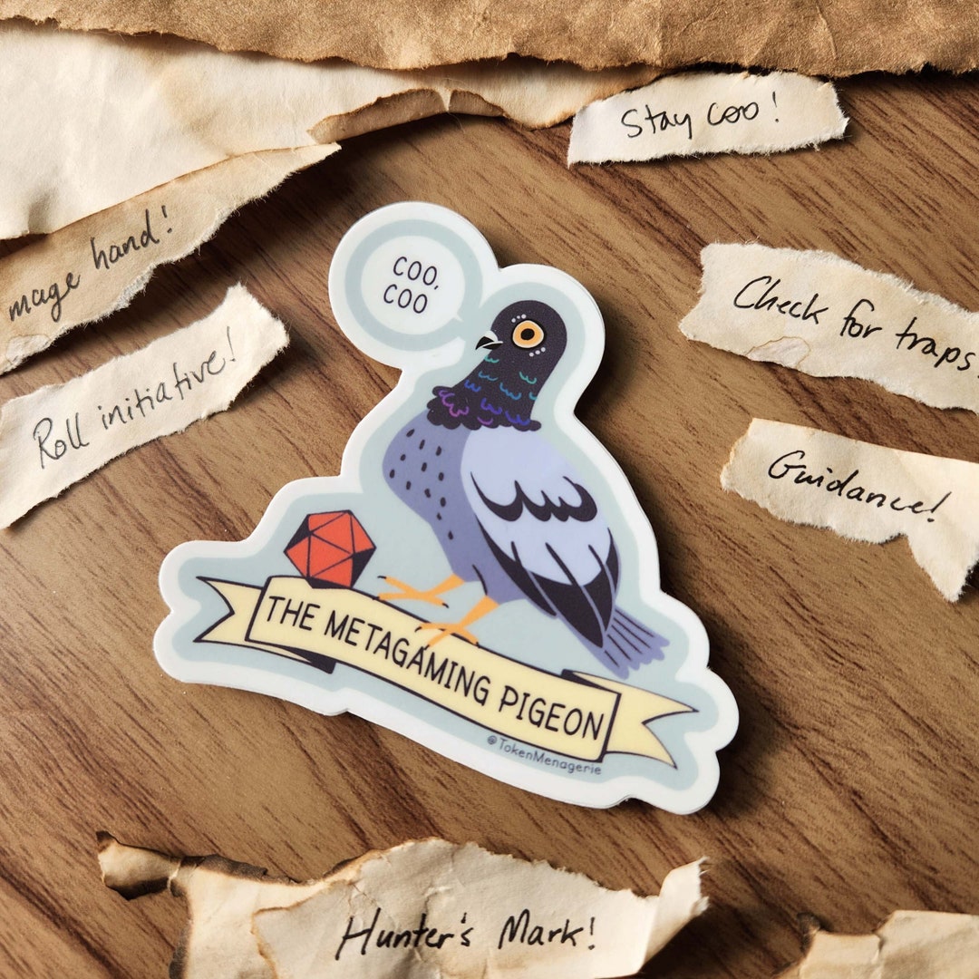 The Metagaming Pigeon Sticker | Dungeons and Dragons Meme - Etsy