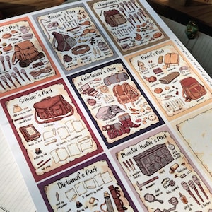 DND Equipment Packs | Complete Set of Visual Aid Reference Cards ...