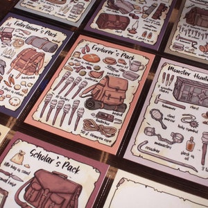 DND Equipment Packs Complete Set of Visual Aid Reference - Etsy Australia