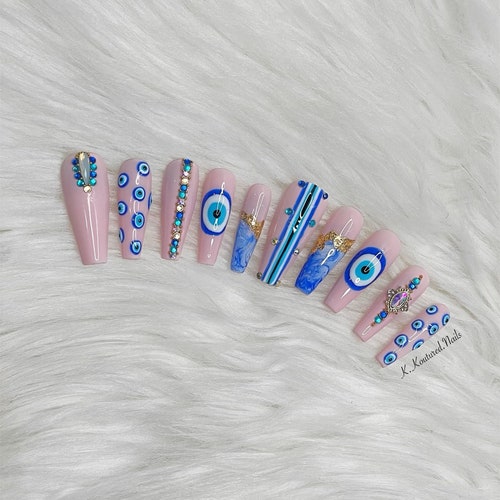 OJO Protector-press on Nails-luxury Nails-evil Eye Nails-glue - Etsy