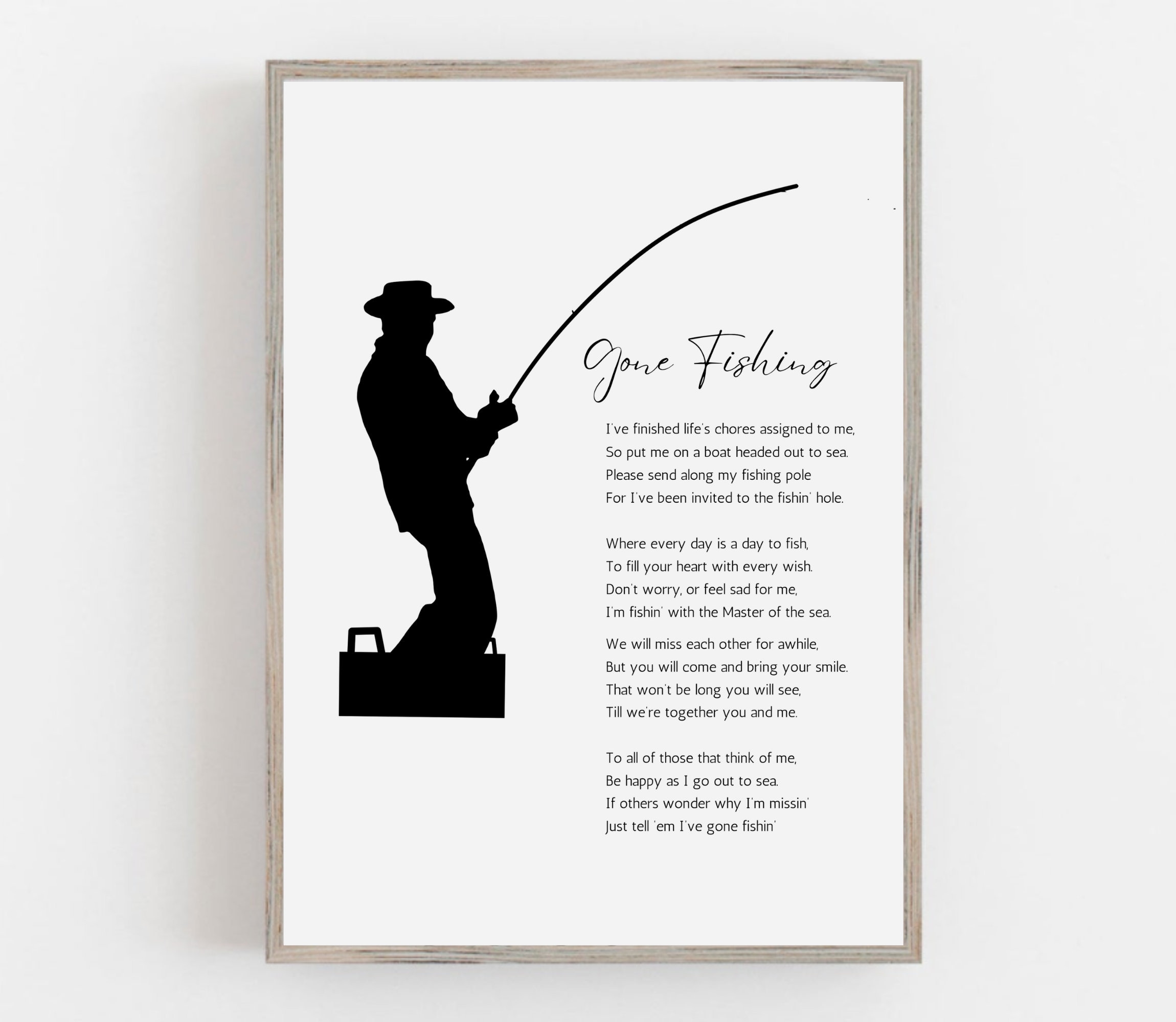 Funeral Poem Gone Fishing Funeral Poem Memorial Gift - Etsy Canada