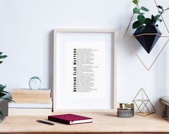 Nothing Else Matters Poster - Etsy