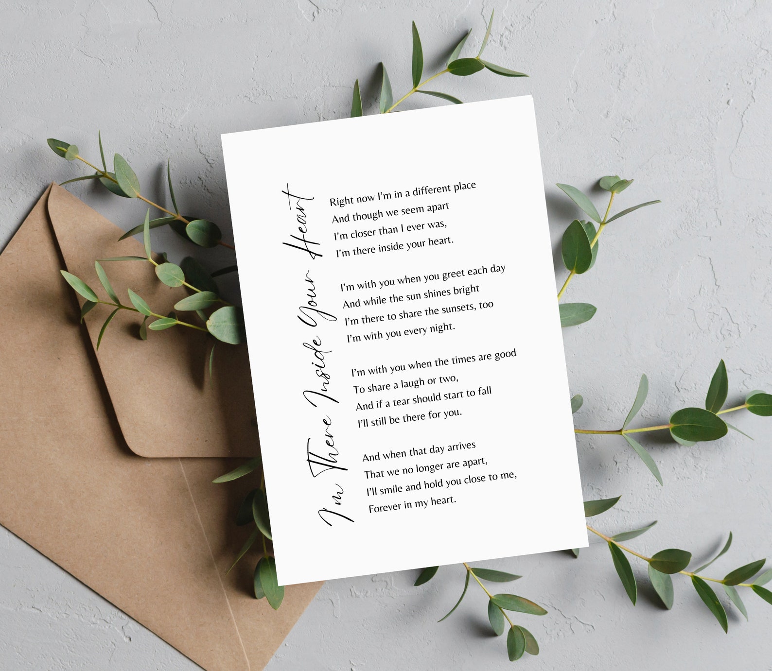 Im There Inside Your Heart Funeral Poem Funeral Poem Lost - Etsy