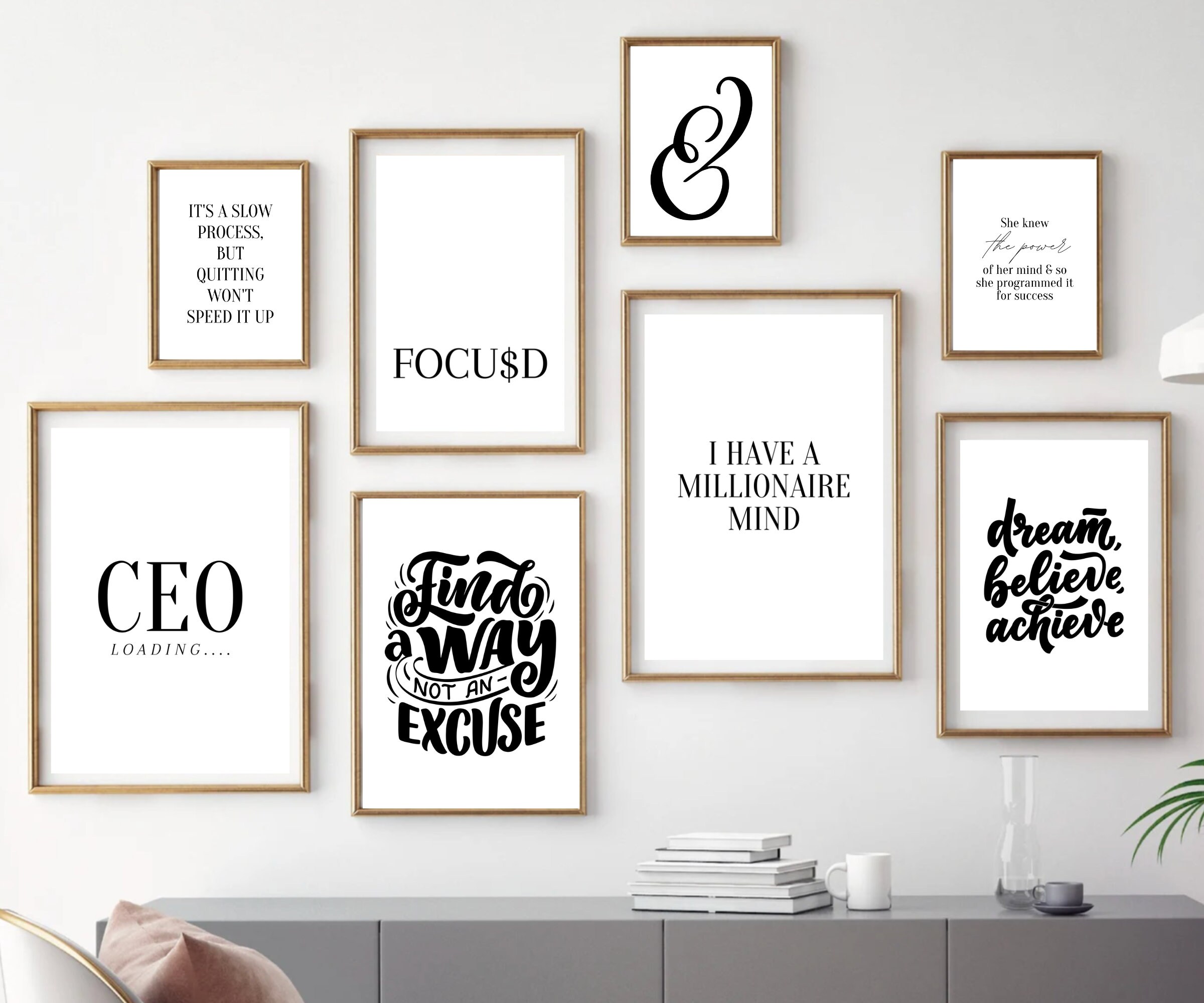 Office Wall Art Set of 15 PRINTABLES Home Office Decor - Etsy