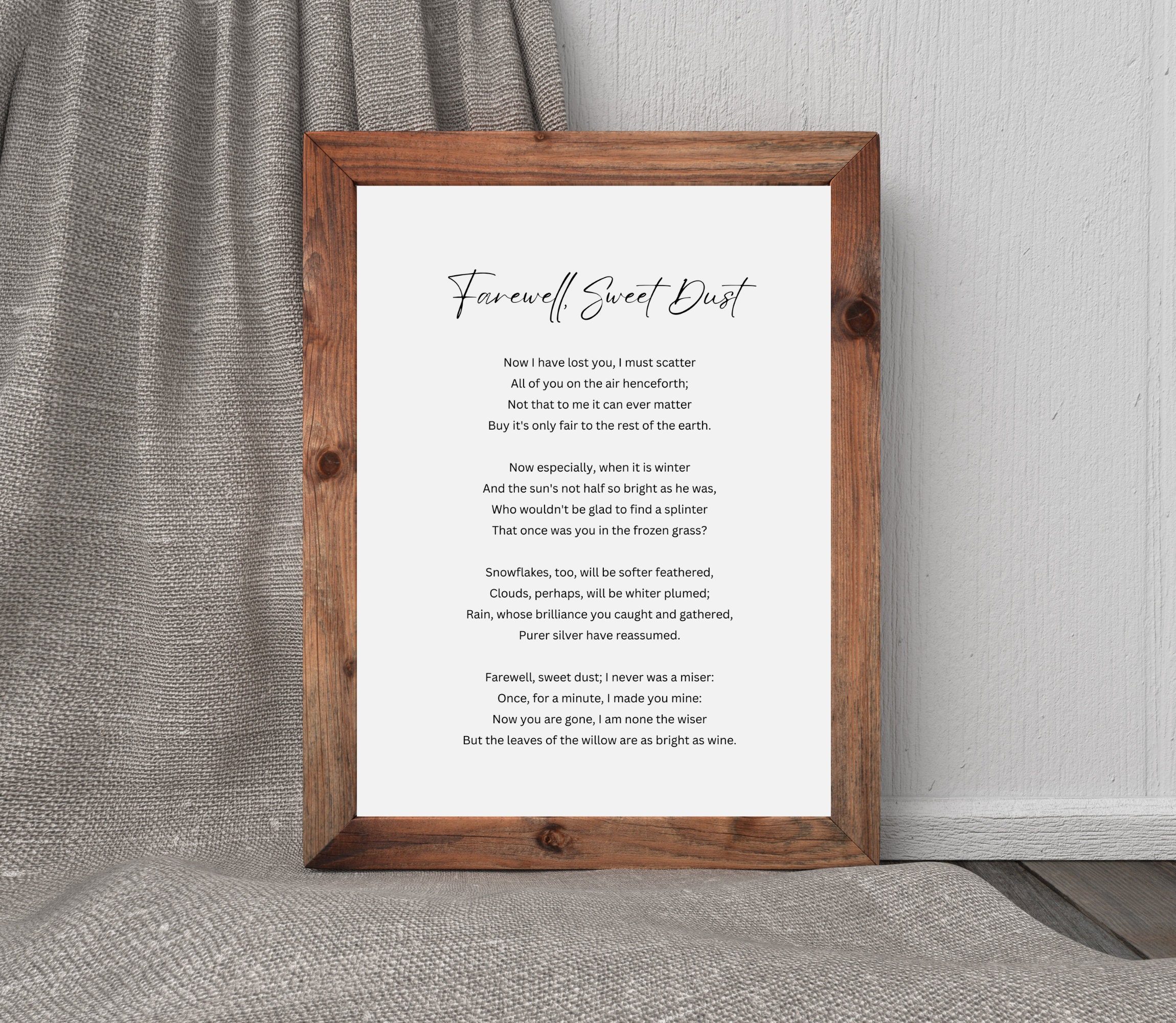 Farewell Sweet Dust by Elinor Wylie Pain Funeral Poem - Etsy