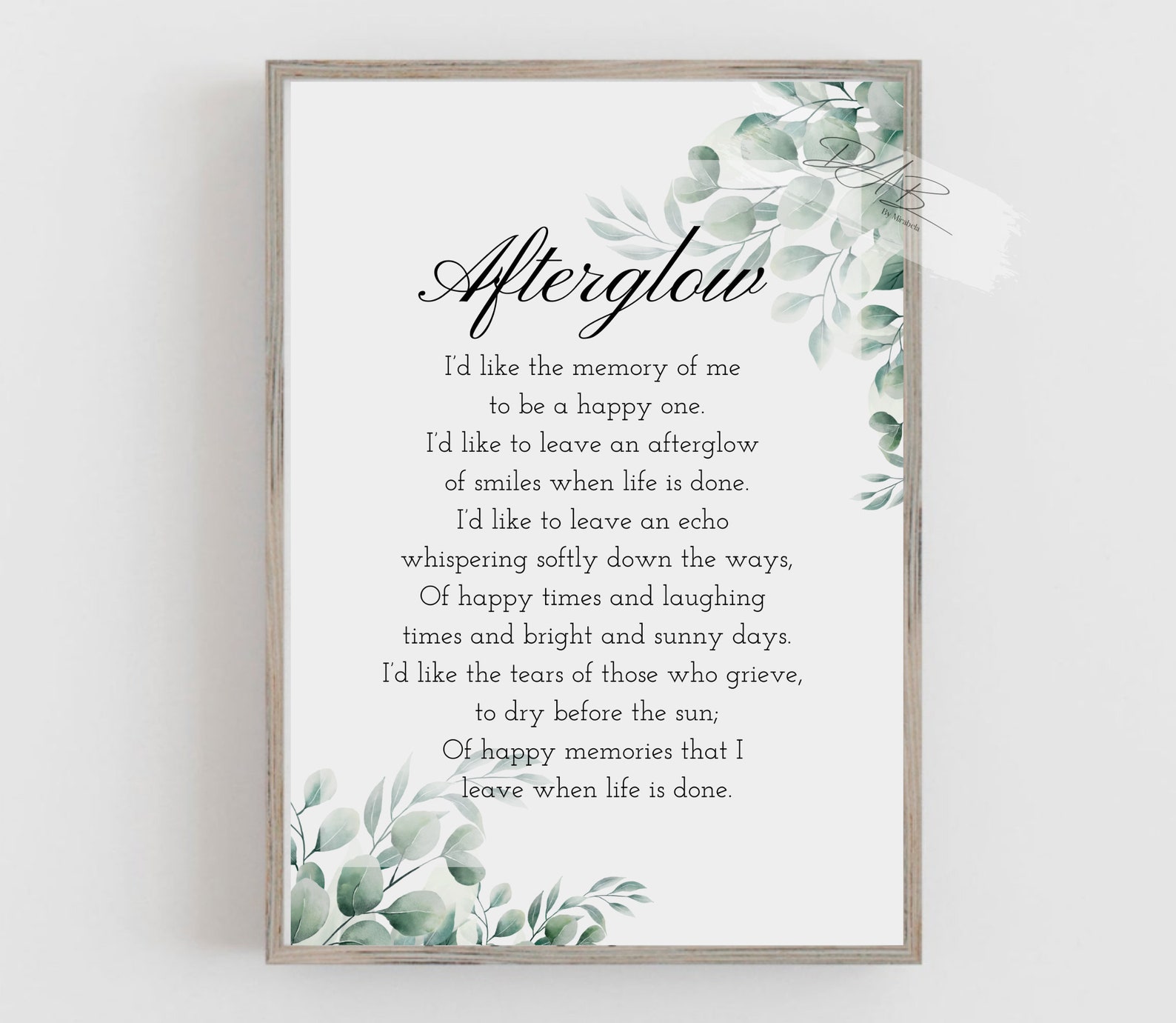 Afterglow Funeral Poem Funeral Poem Lost Loved One Poem in - Etsy Canada