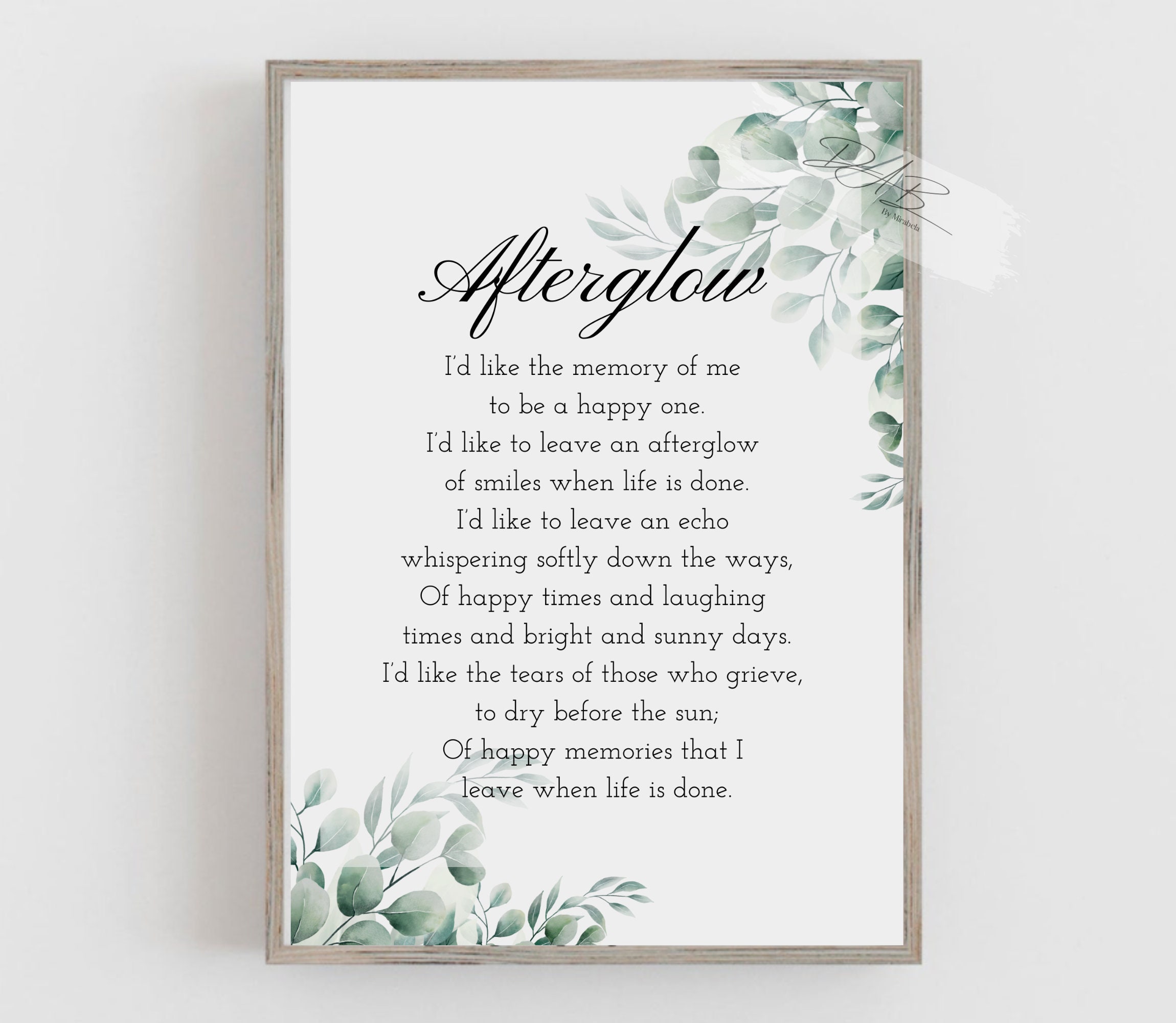 Afterglow Funeral Poem Funeral Poem Lost Loved One Poem in - Etsy Afterglow Funeral Poem Funeral Poem Lost Loved One Poem in - Etsy