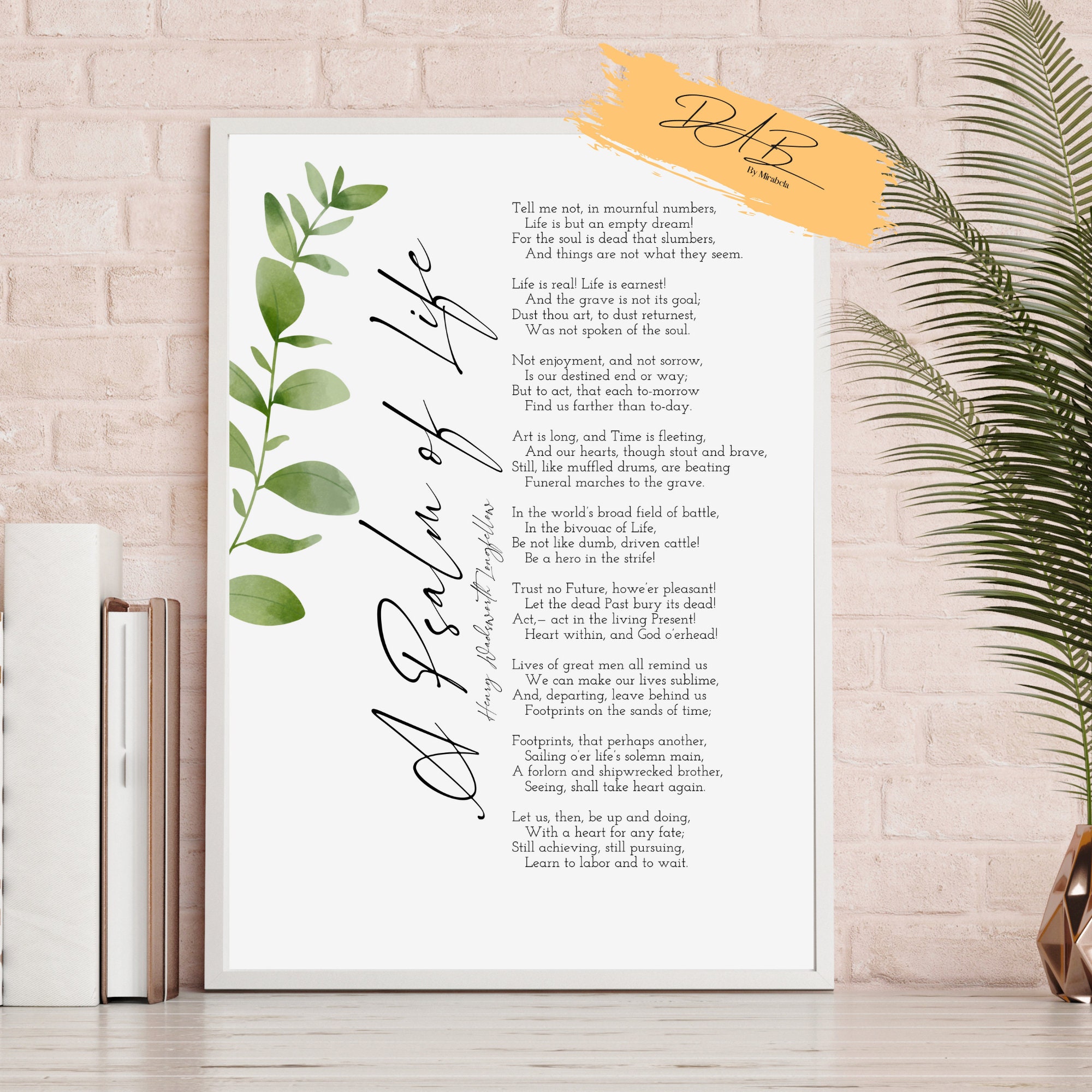Psalm of Life by Henry Wadsworth Longfellow Poem Printable - Etsy UK