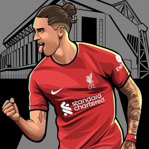 Darwin Nunez Liverpool Fan Art Poster for English Premier League - Etsy