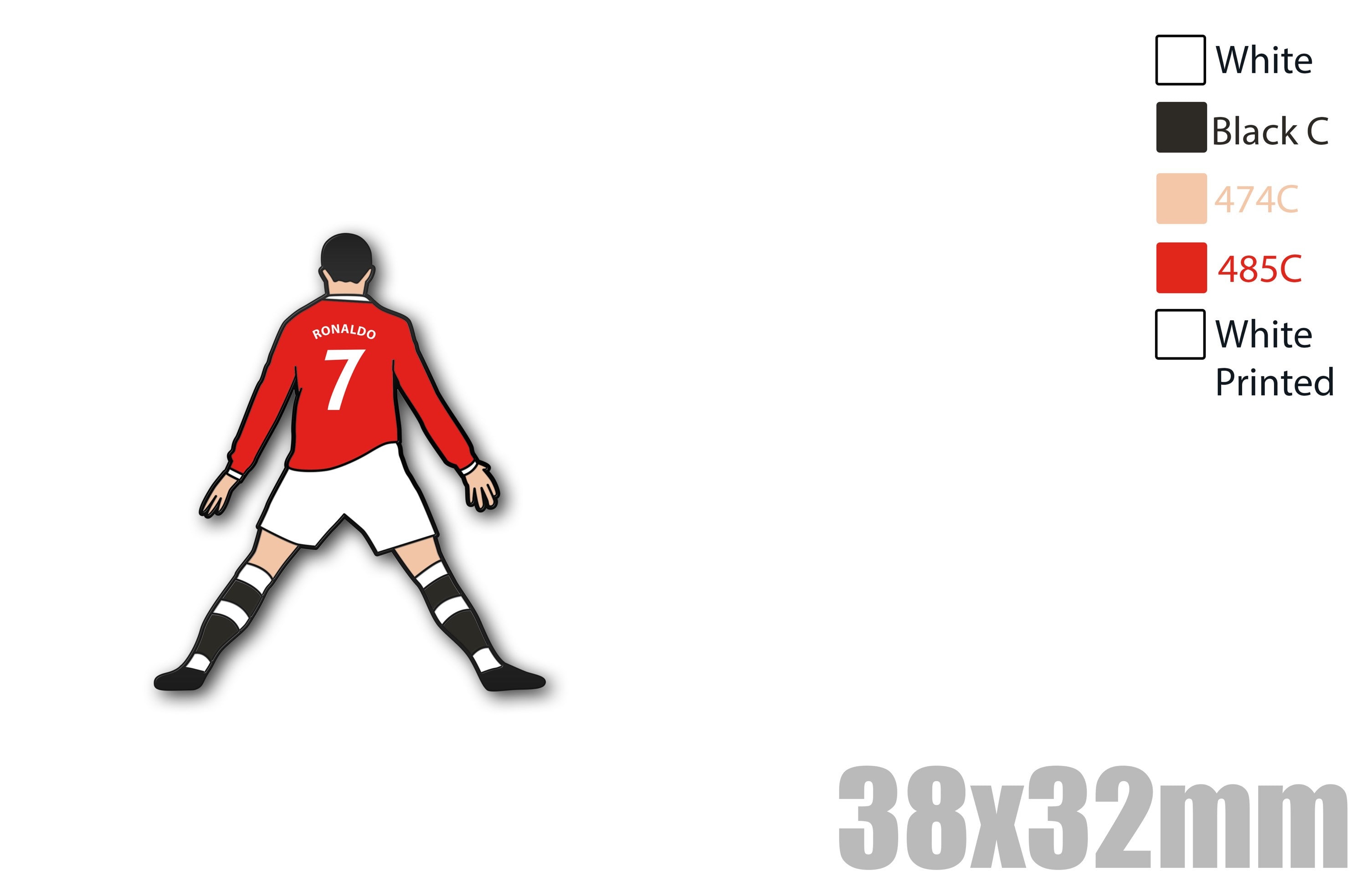Cristiano Ronaldo United Soft Enamel Pin + Stickers - Etsy Canada