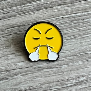 Angry Face Emoji Enamel Pin/ Triumph Emoji Enamel Pin / Fuming Emoji ...