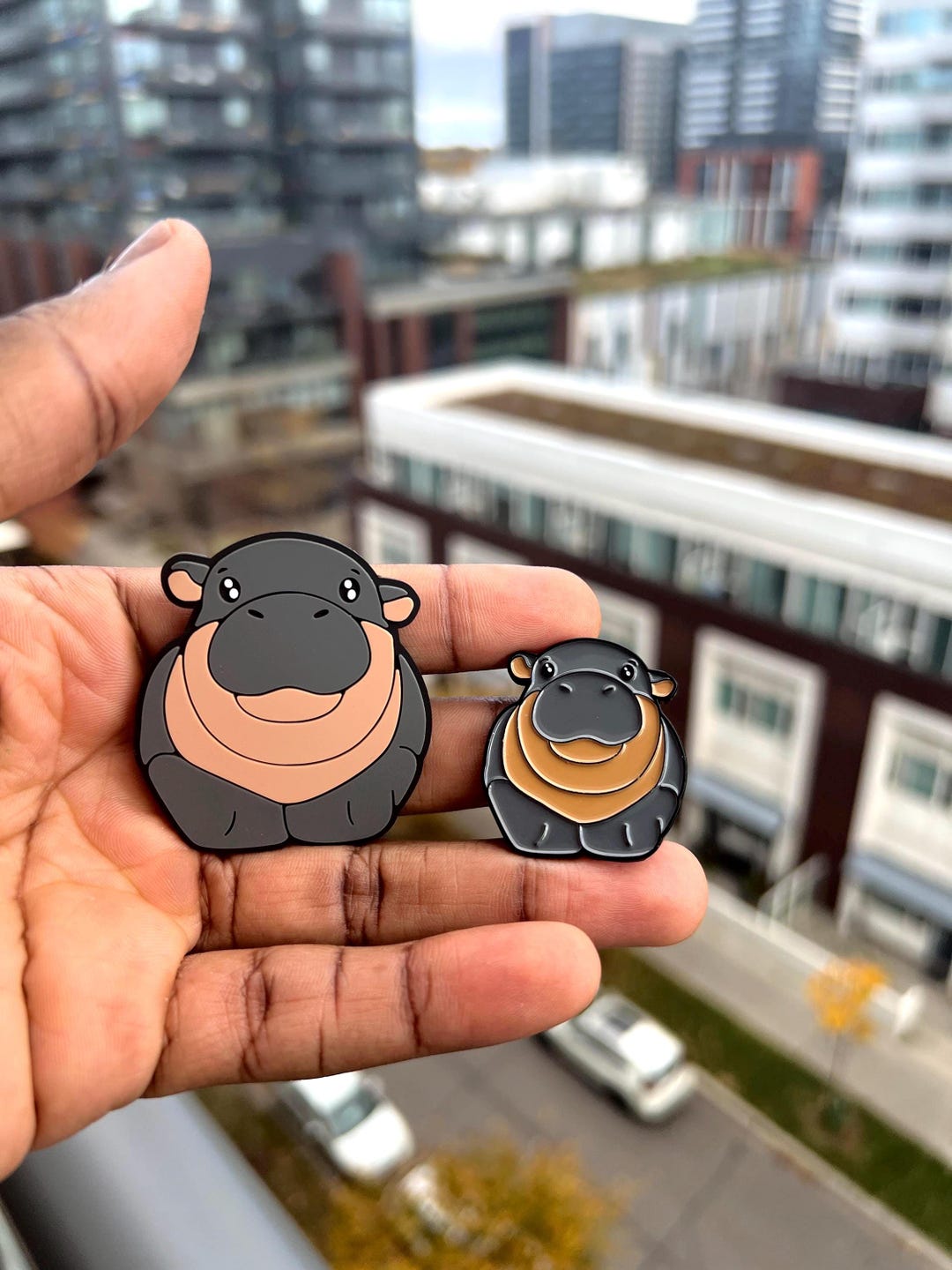 Moo Deng Pygmy Hippo Enamel Pin. Christmas Ornament & Clog Charm – 35 X ...