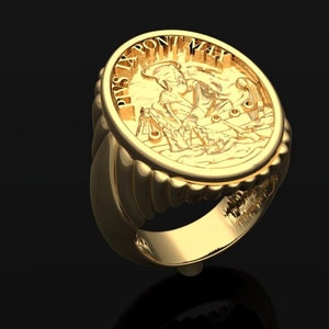 Personalized Bishop Ring,pope Pivs Ix,fisherman Ring,925 Sterling ...