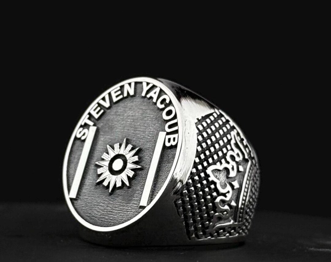 Chaldean-assyrian Heritage Ring, Flag & Personal Symbols, Custom Silver ...
