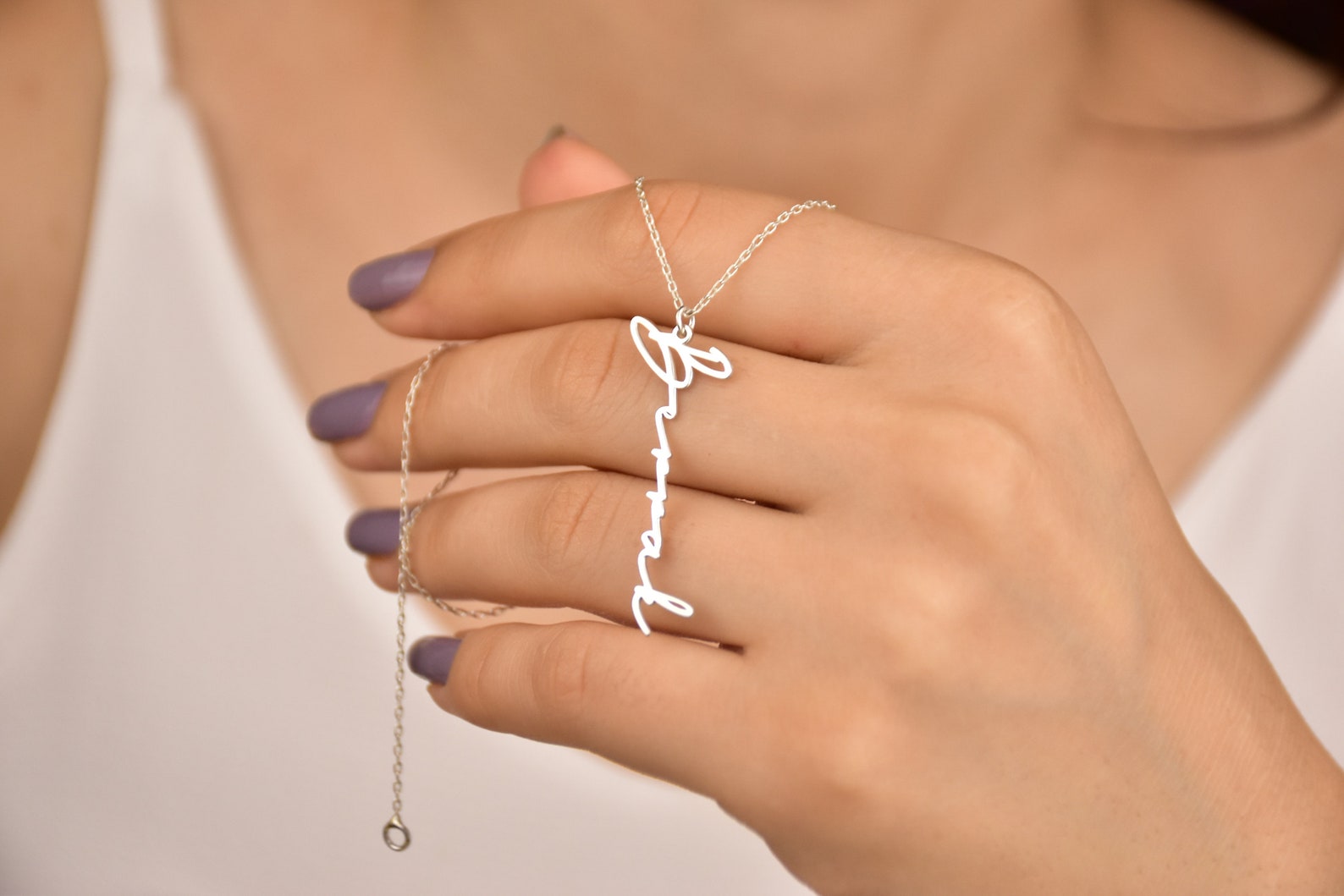 Signature Name Necklace, Minimalist Name Necklace, Custom Gold Name ...