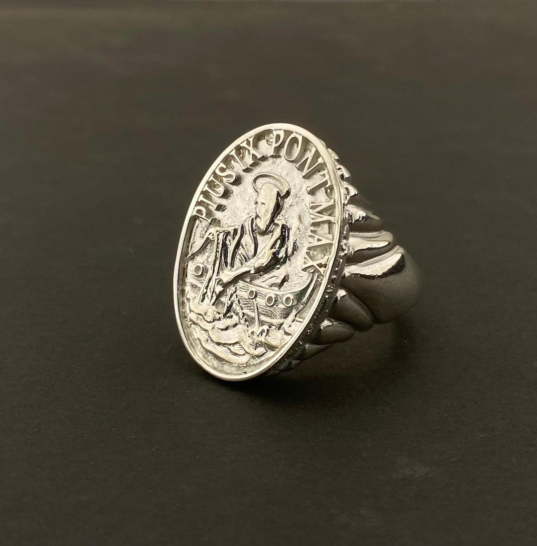 Pivs IX Pont Max,bishop,fisherman Ring,personalized Fisherman Ring,925 ...