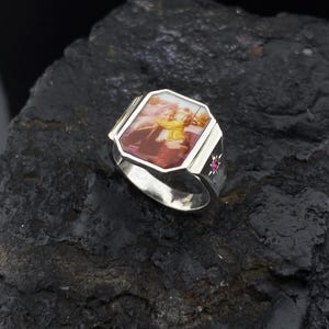 Custom Memorial Photo Ring With Birthstone, Personalized Portrait Ring ...