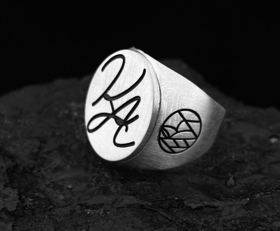 Personalized Initial Ring, Name Logo Ring, Thanksgiving, Personalized ...