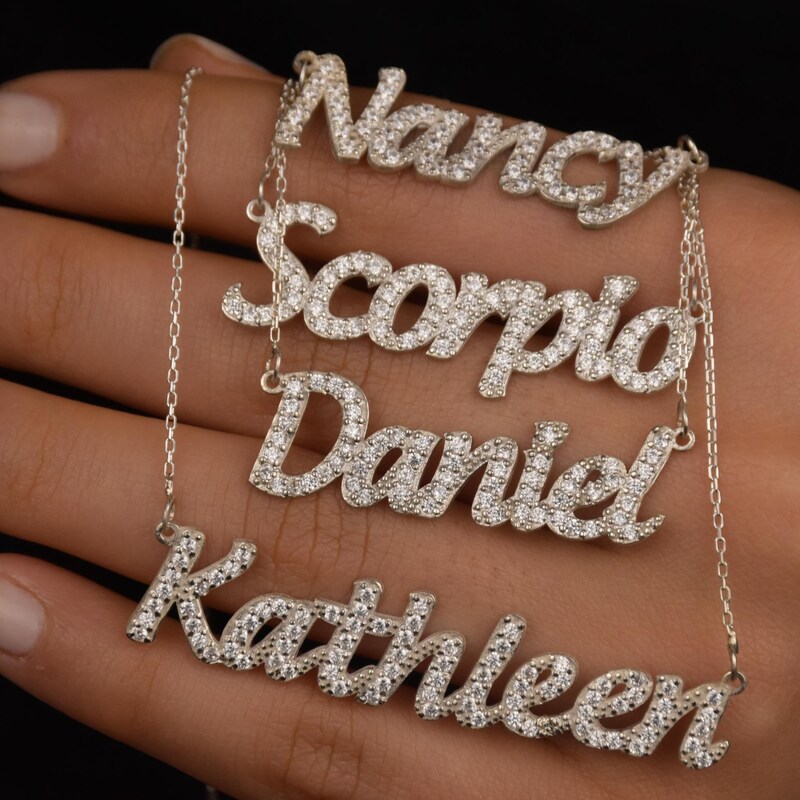 Diamond Name Jewelry - Etsy