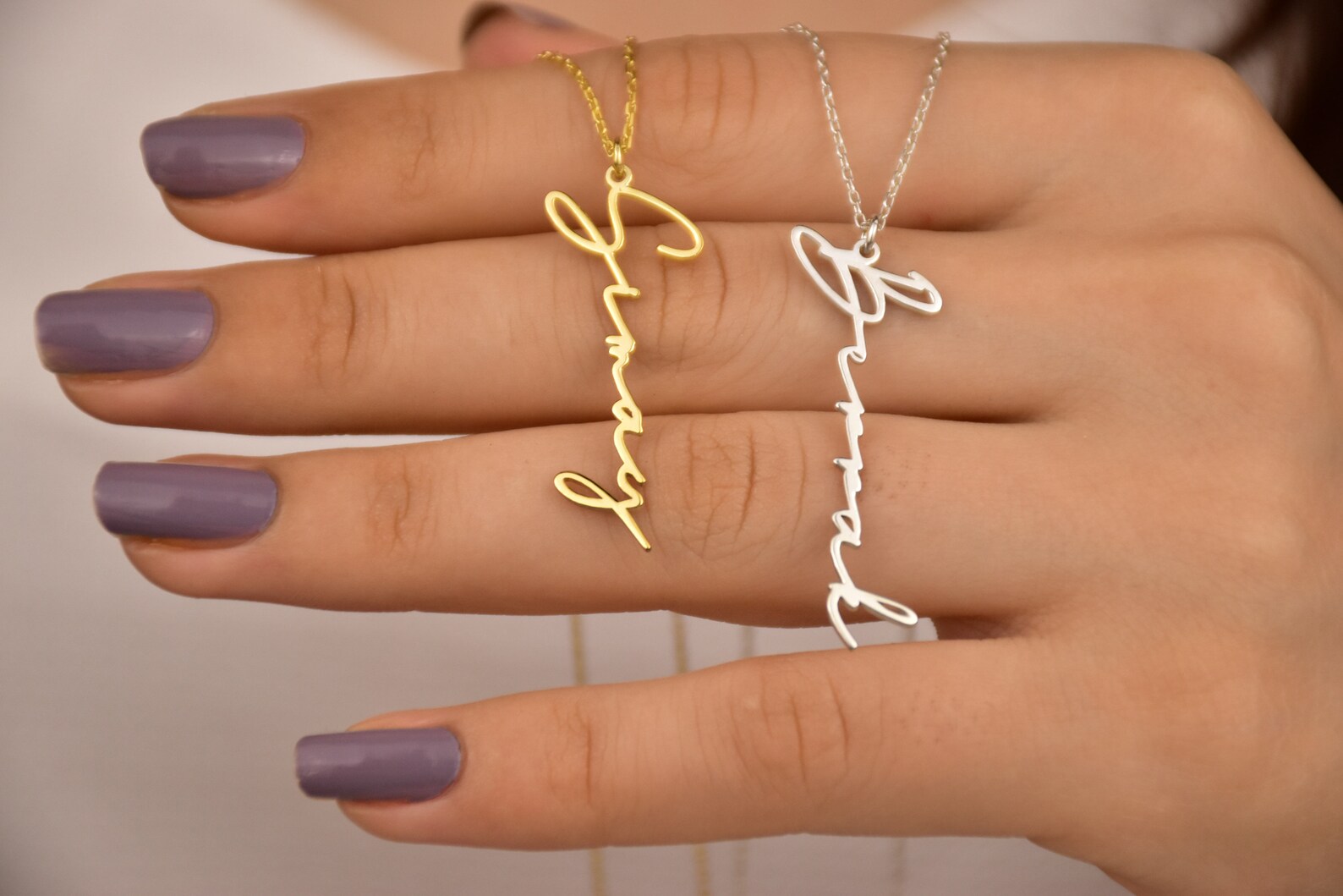 Signature Name Necklace, Minimalist Name Necklace, Custom Gold Name ...