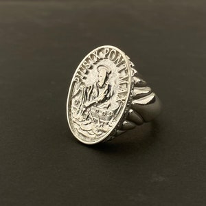 Personalized Bishop Ring,pope Pivs Ix,fisherman Ring,925 Sterling ...