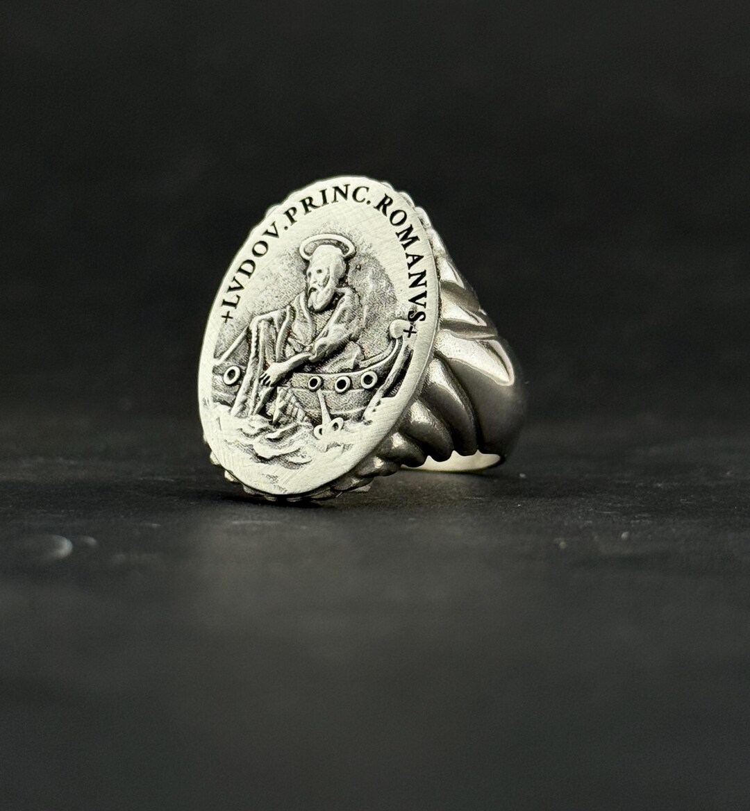 Custom Bishop Signet Ring, Pope Pivs IX, 925 Sterling Silver Pope Ring ...