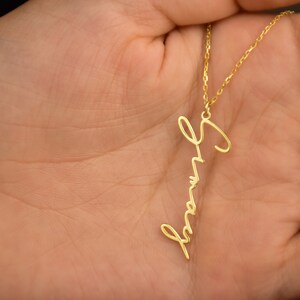 Signature Name Necklace, Minimalist Name Necklace, Custom Gold Name ...