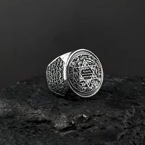 Solomon Ring, Solomon Seal, Islamic Jewelry, Seal of Solomon Ring ...