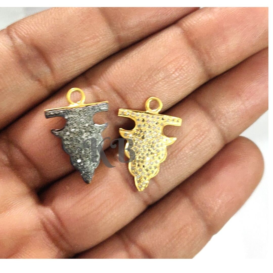 Arrow Pendant Necklace, Diamond Arrow Charm Pendant, Silver Arrow, Pave ...