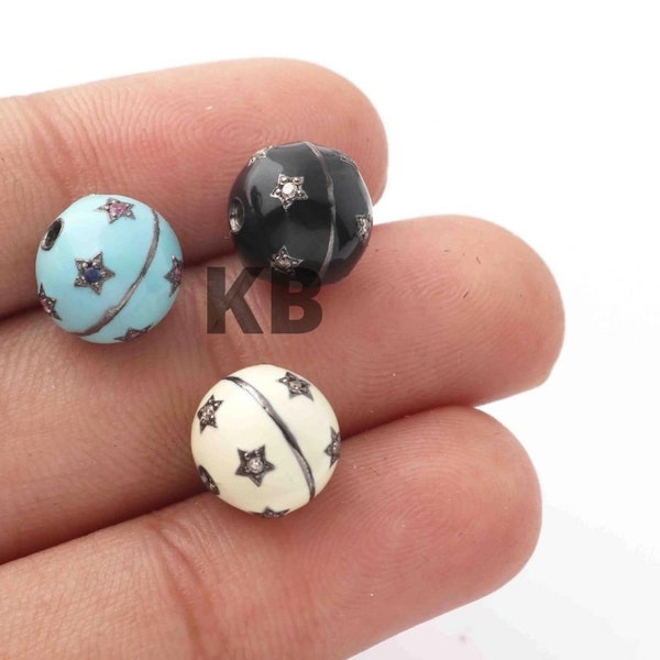 Pave Diamond Beads - Etsy