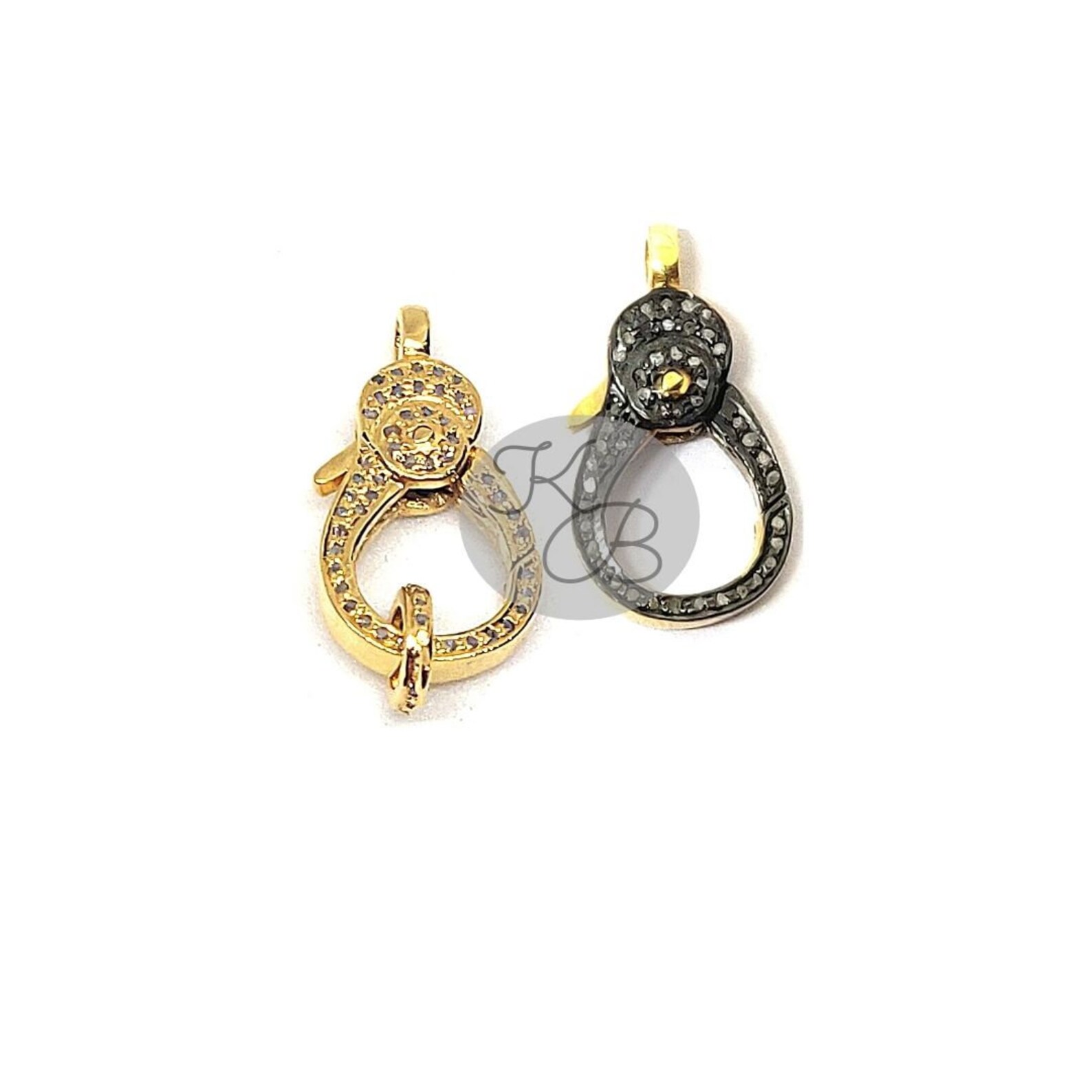 1 Pc Pave Diamond Lobster Lock, 925 Sterling Silver Lobster Lock Clasp ...