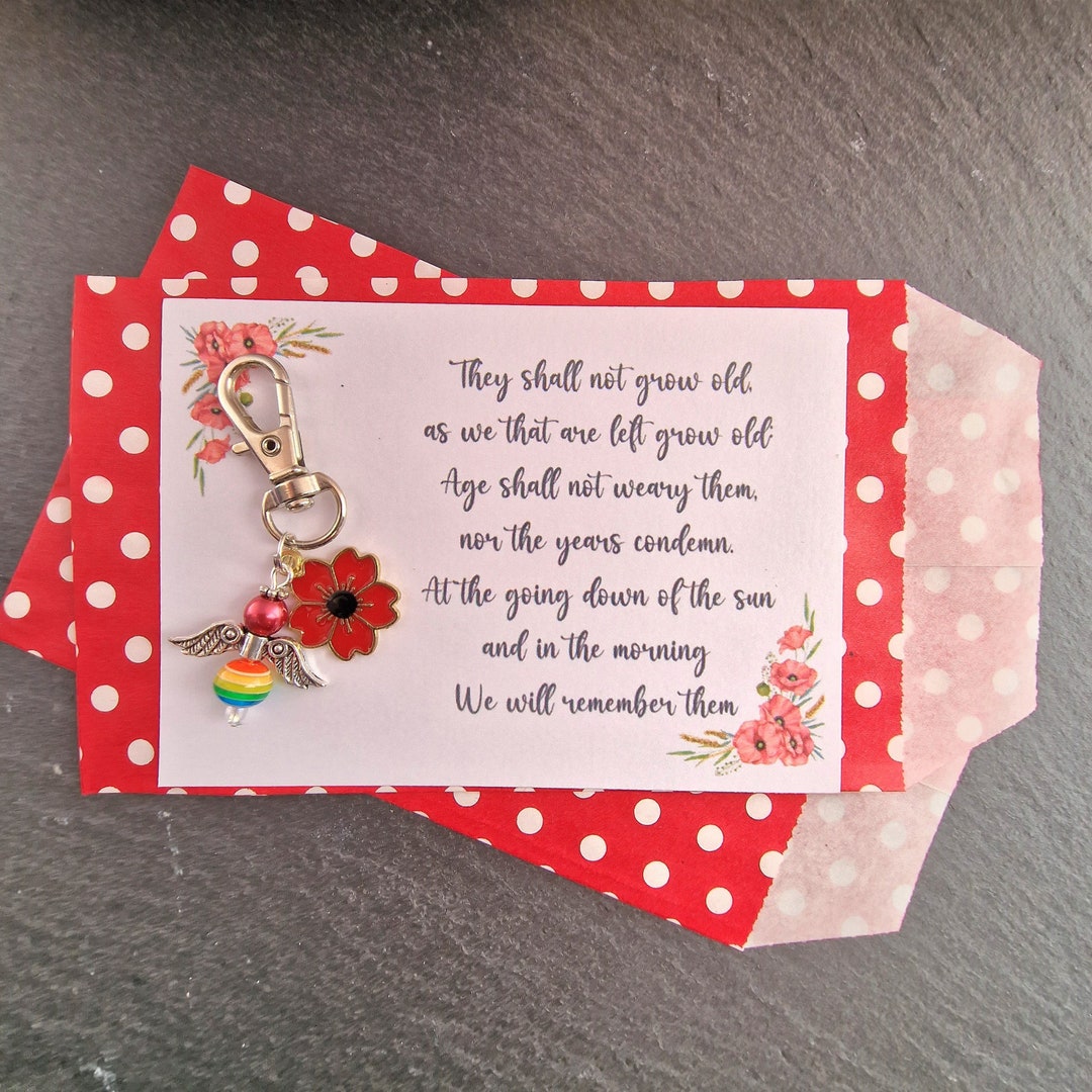 Poppy Keyring With Guardian Angel for Remembrance Day, Royal British ...