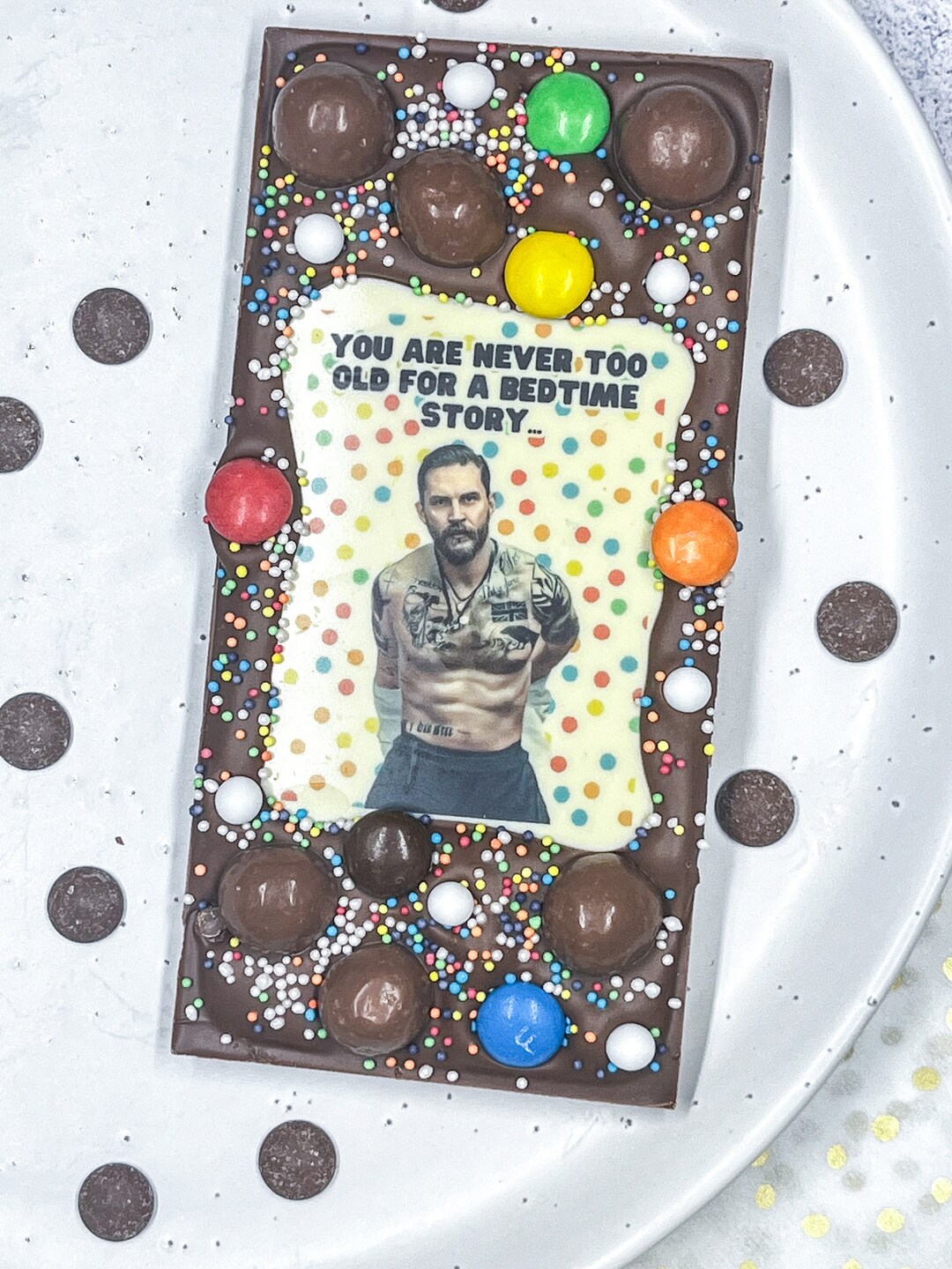 CHOCOLATE SLAB: Tom Hardy - Add Any Message - Any Occasion - Belgian ...