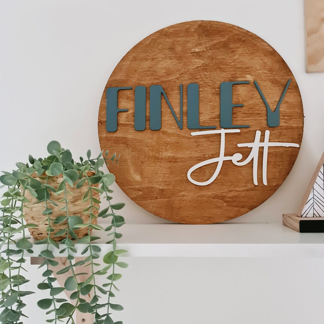 30cm Personalised Timber Name Sign Nursery Name Sign Baby - Etsy