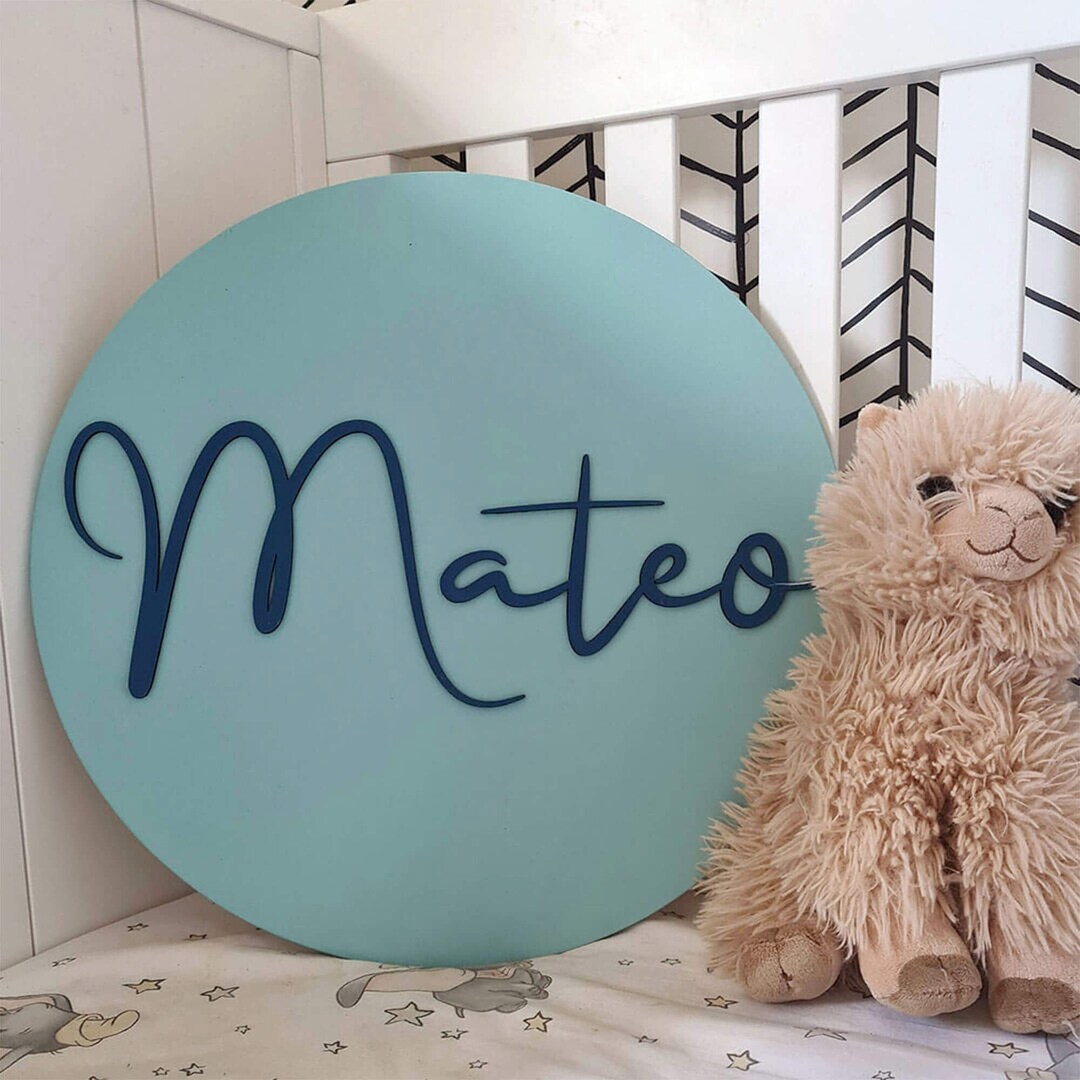 60cm Personalised Timber Name Sign, Nursery Name Sign, Baby Name Sign ...