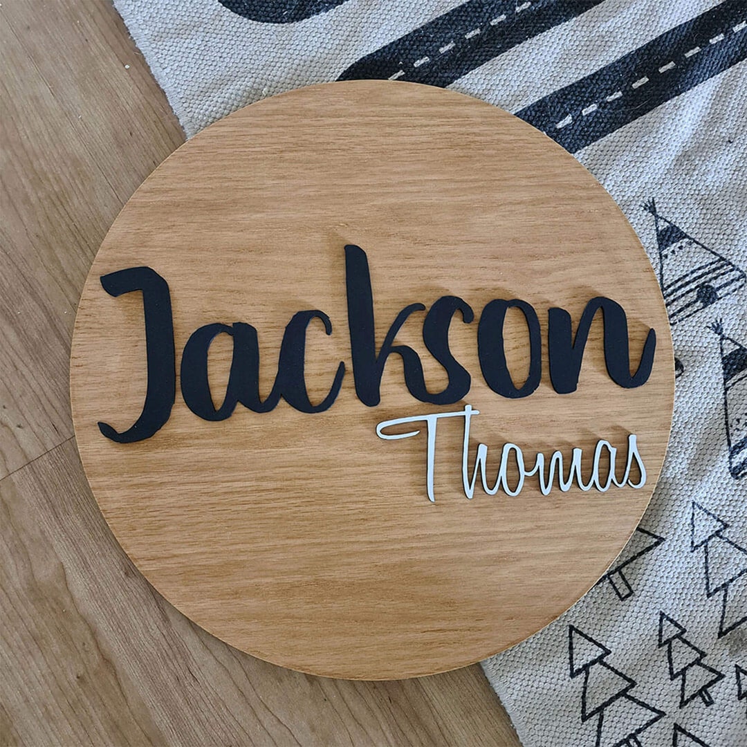 45cm Personalised Timber Name Sign, Nursery Name Sign, Baby Name Sign ...