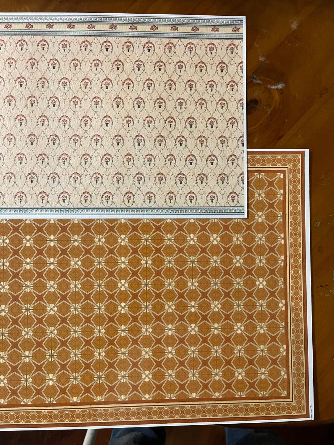 1:12 Scale Miniature Dollhouse Wallpaper and Floor Set - Etsy