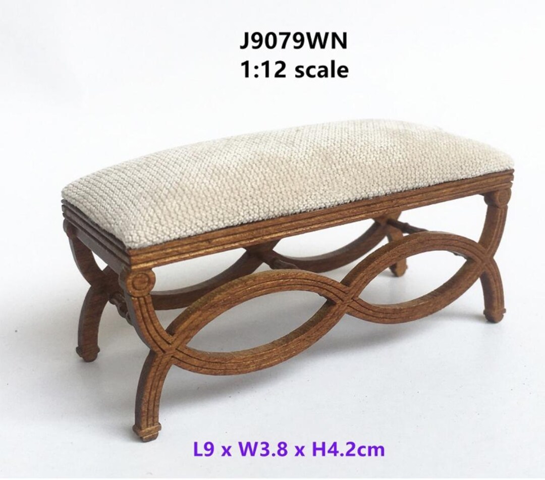 Miniature Dollhouse 1:12 Scale Odette Bench by JBM J09079 Wn - Etsy