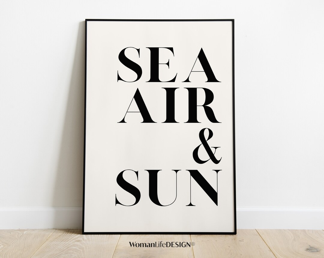 Inspirational Printable Poster HD I Sea Air Sun I INSTANT DOWNLOAD I ...