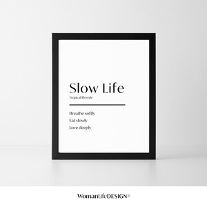 Slow Life Poster I Printable Poster HD I INSTANT DOWNLOAD I Tropical ...
