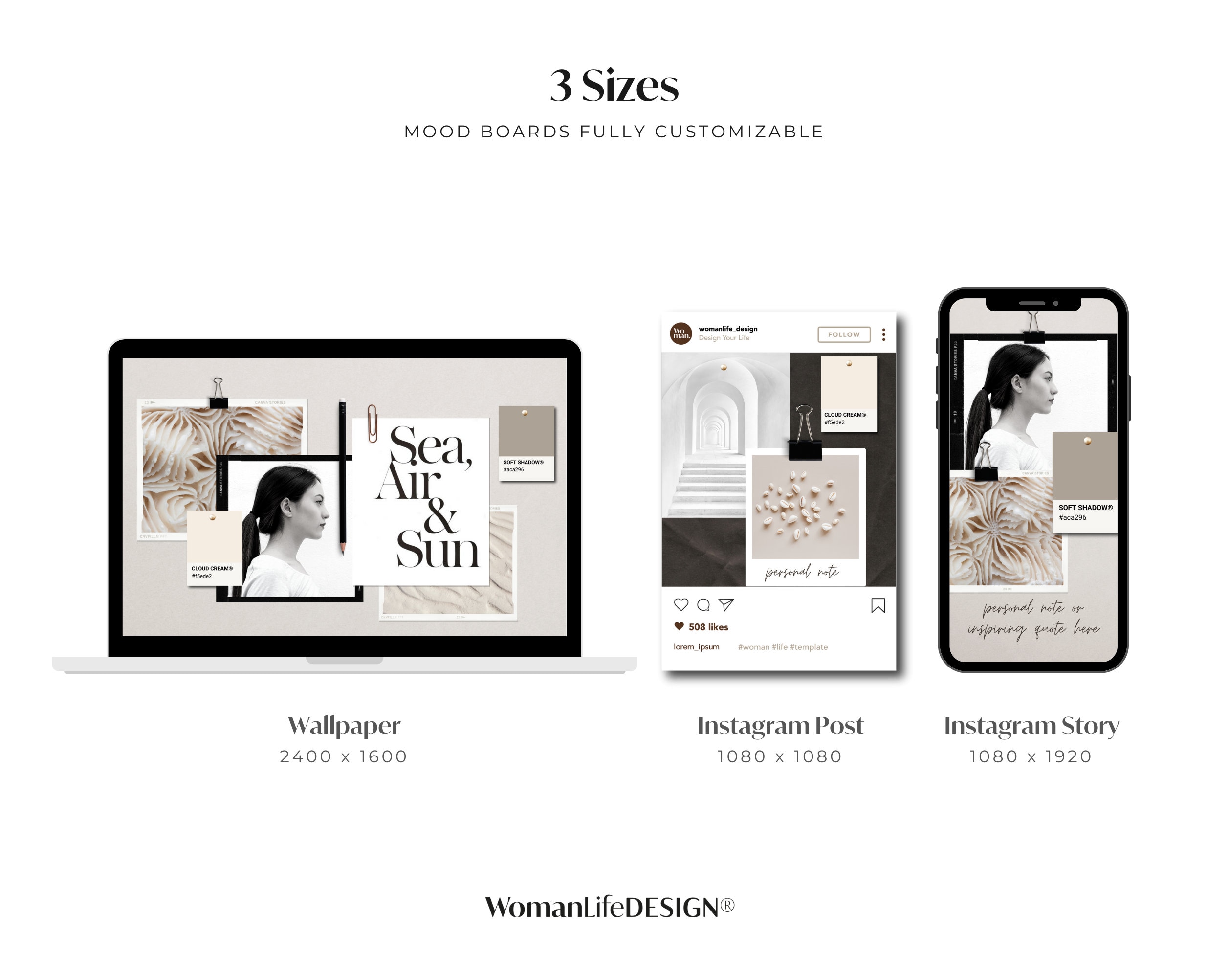 Moodboard Mockup Kit I Realistic Moodboards Fully Customizable on Canva ...