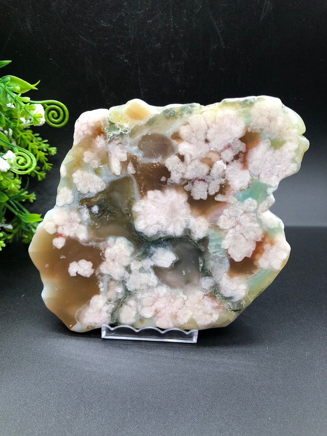 Polished Flower Agate Slab / Cherry Blossom Agate / Sakura Agate - Etsy ...