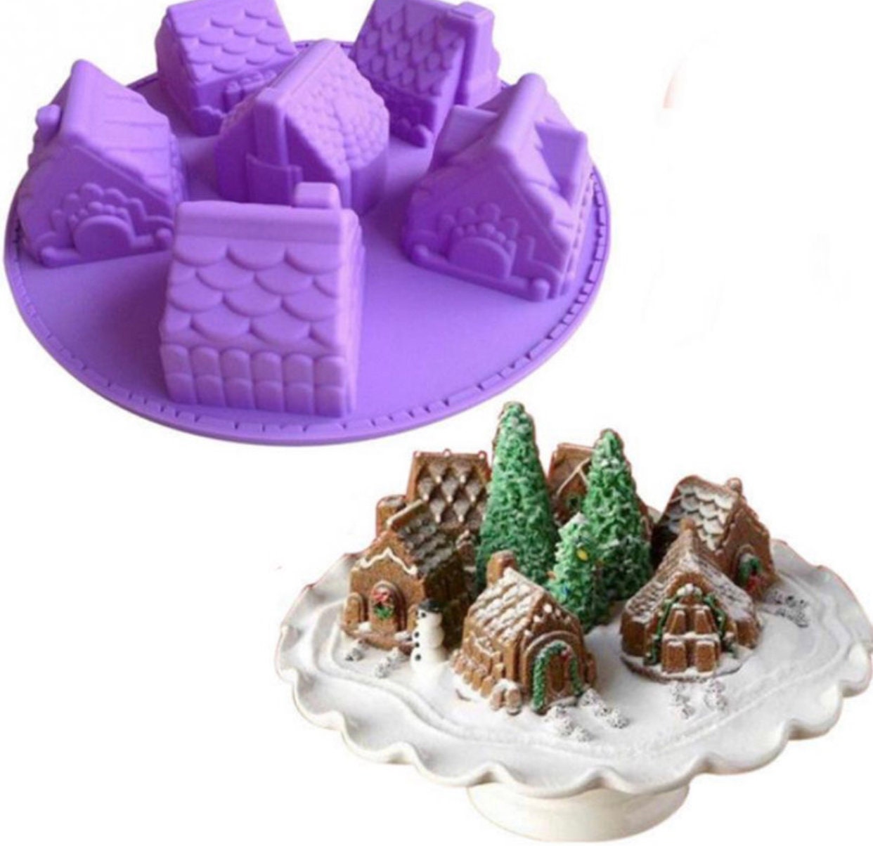 6 House Silicone Mould for Chocolate, Fondant, Mousse, DIY craft ...