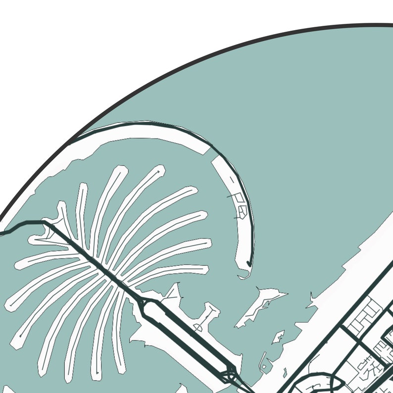 Discover Dubai Square Map Print for Wall Decor Instant - Etsy