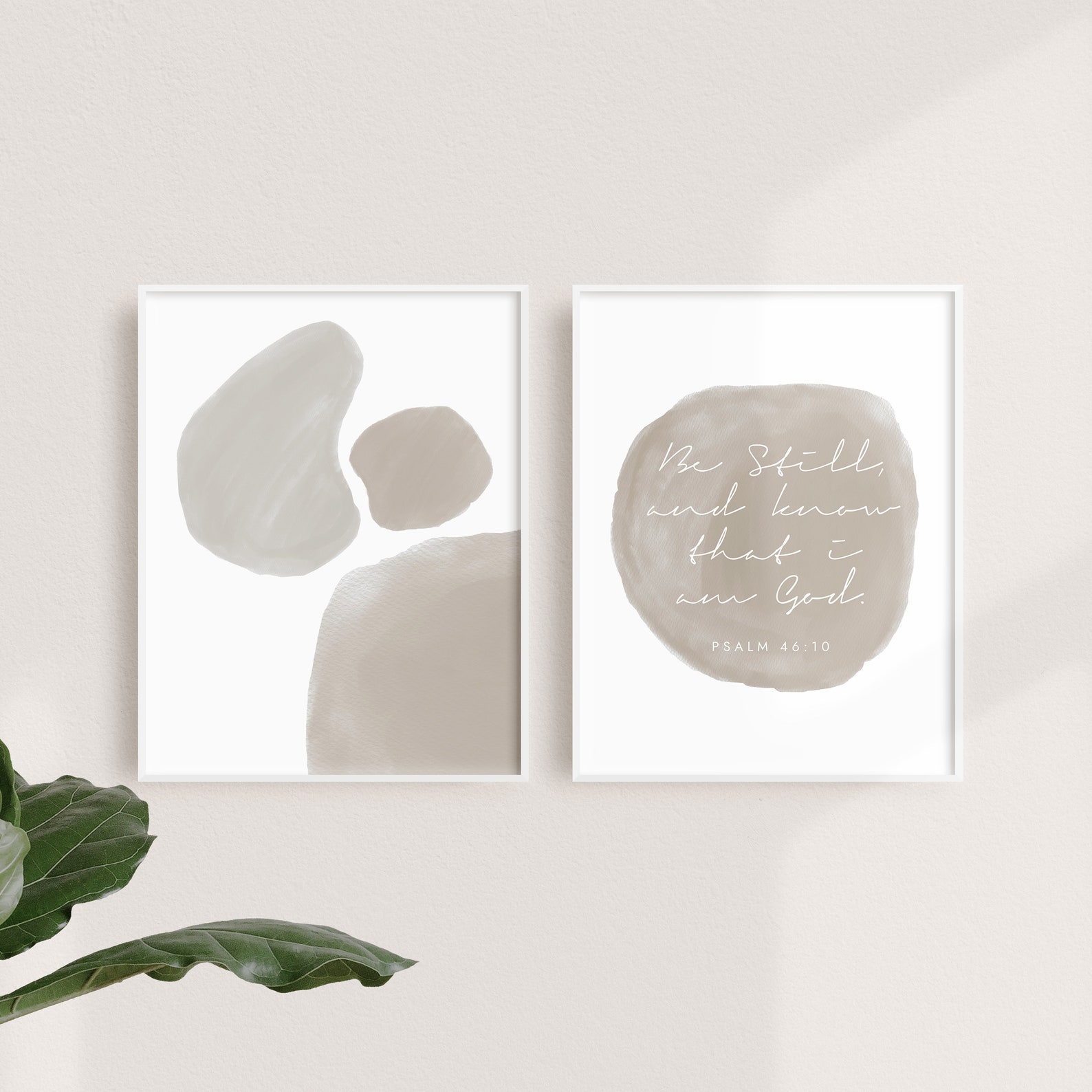 Modern Boho Christian Wall Art Psalm 46:10 Printable | Etsy