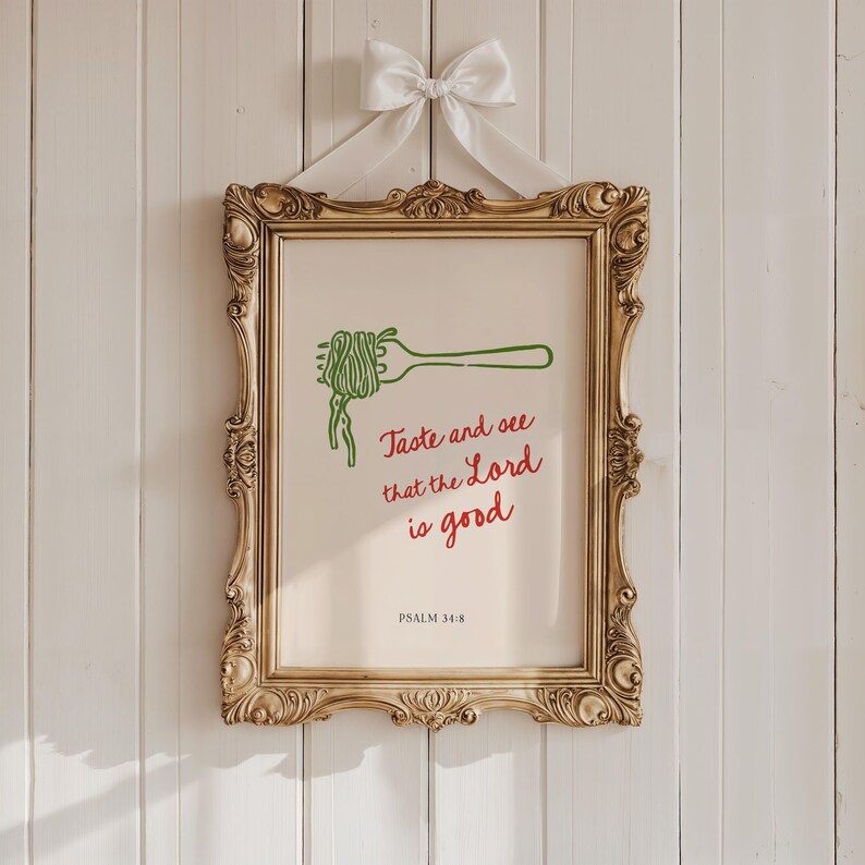 Psalm 34:8 Taste and See Wall Art, Modern Bible Verse Print, Aesthetic ...