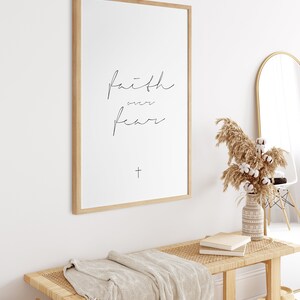 Faith Over Fear Wall Art | Printable Scripture Black and White ...