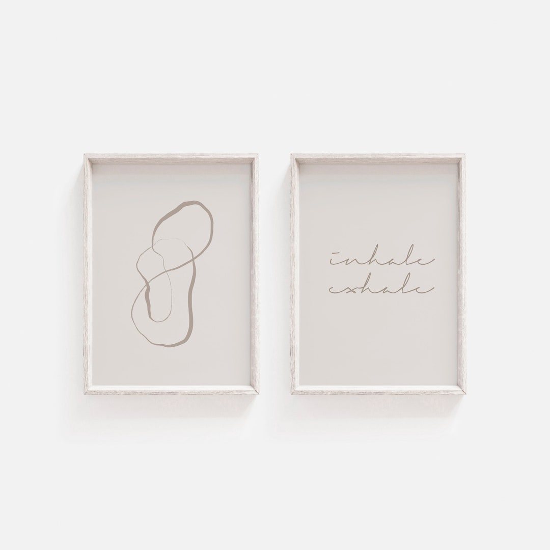 Inhale Exhale | Modern Printable Quotes | Neutral Line Art Print | Boho ...