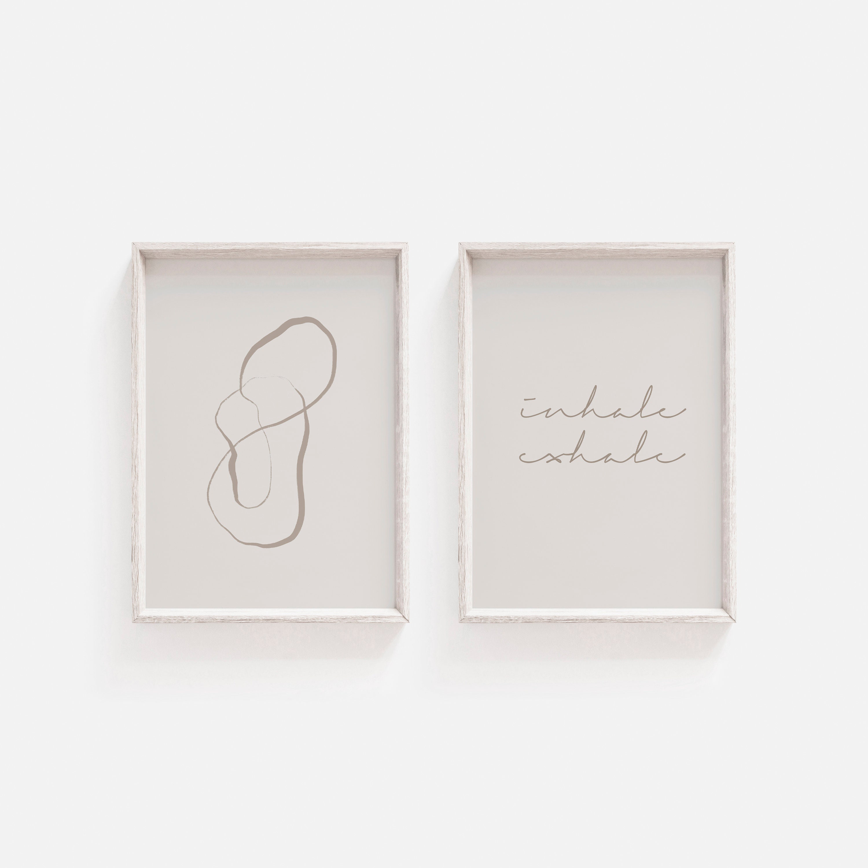 Inhale Exhale Modern Printable Quotes Neutral Line Art - Etsy